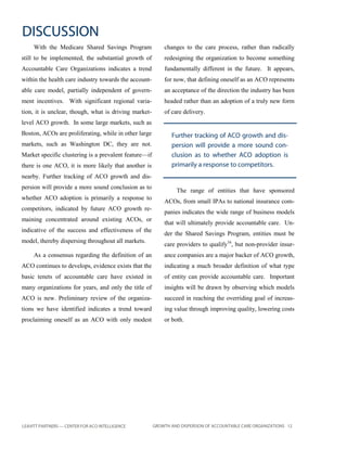 Growth and Dispersion of Accountable Care Organizations | PDF