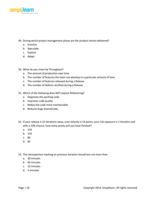 PMI ACP Classroom Question Paper | PDF