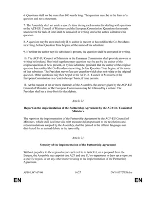Acp eu joint parliamentary assembly - rules of procedure | PDF