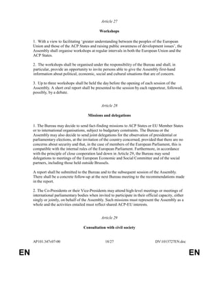 Acp eu joint parliamentary assembly - rules of procedure | PDF