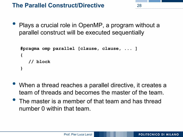 Algoritmi e Calcolo Parallelo 2012/2013 - OpenMP | PPT