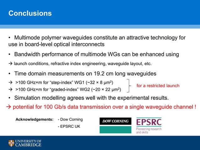 Restricted Launch Polymer Multimode Waveguides for Board-level Optical Interconnects with >100 ...