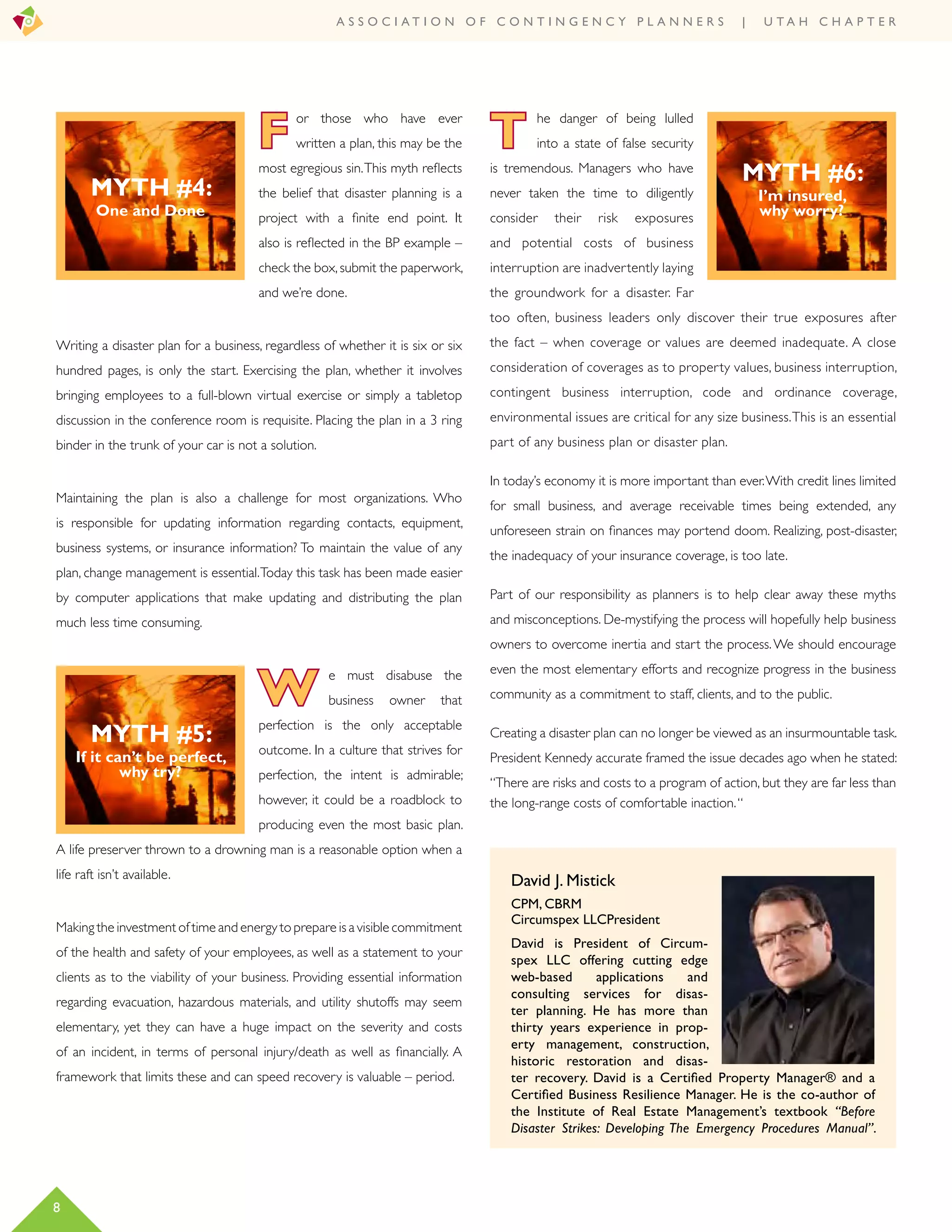 Six Myths of Disaster Planning | PDF