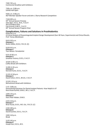 Acp as 2013_schedule_at_a_glance | PDF