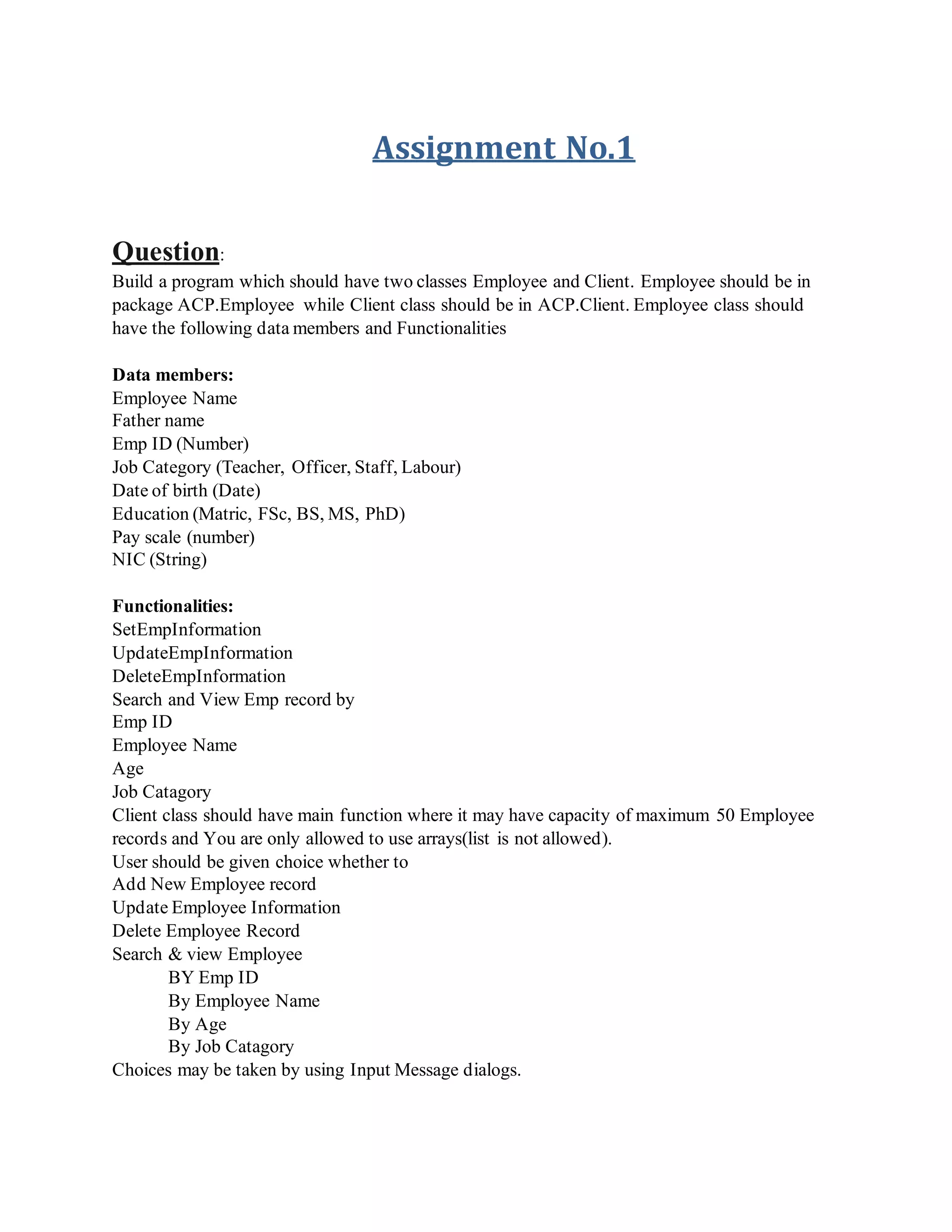 ACP Java Assignment.pdf | Computing | Technology & Computing