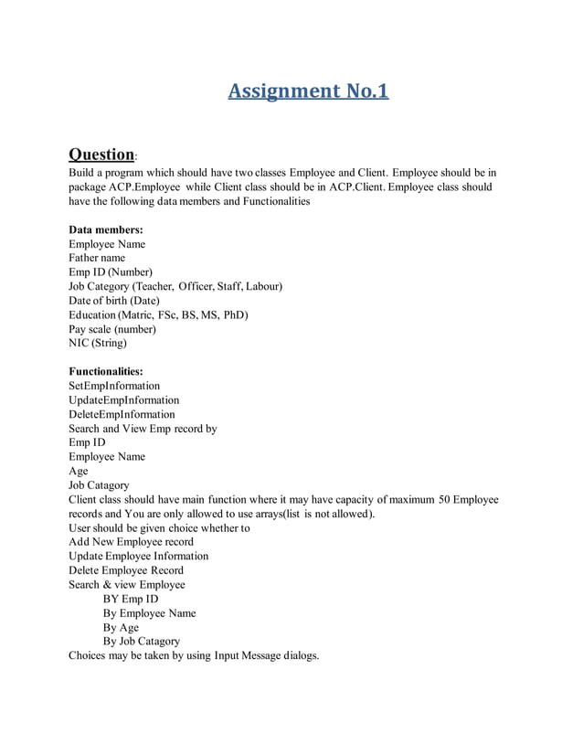 Acp Java Assignmentpdf Computing Technology And Computing