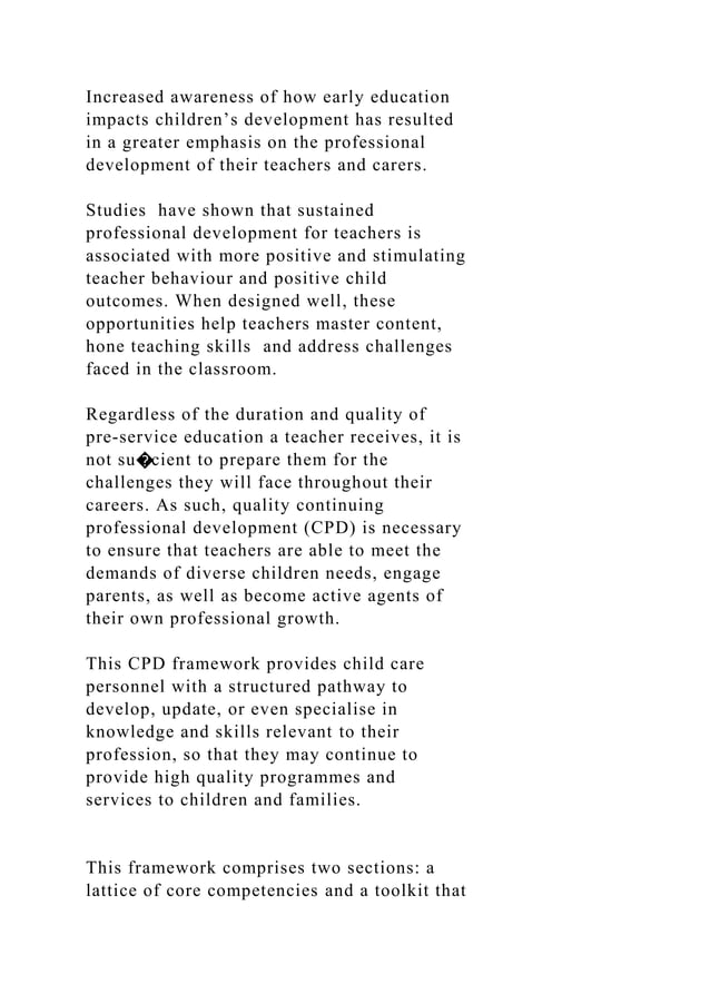 A CPD Framework for Early Childhood EducatorsContinuingP.docx