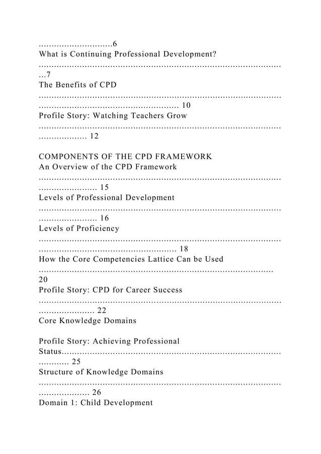 A CPD Framework for Early Childhood EducatorsContinuingP.docx | Free ...
