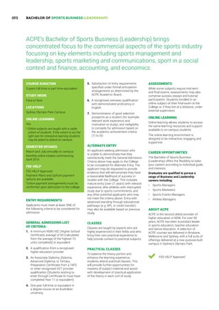 Acpe course brochures sports business | PDF