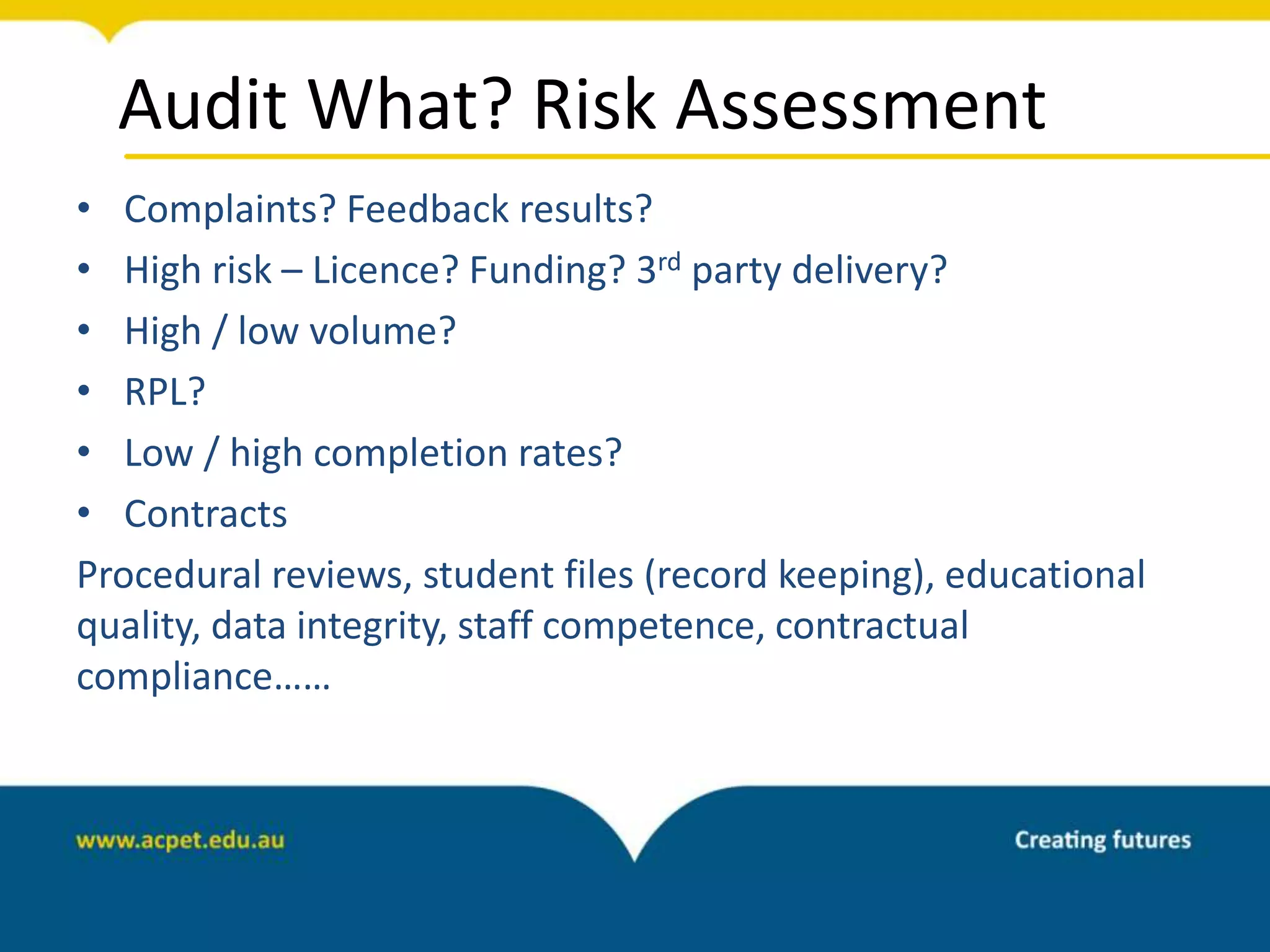 Acpet planning and conducting internal audit | PPTX