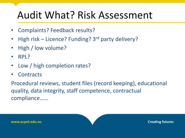 Acpet planning and conducting internal audit | PPTX | Business ...