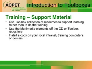 Acpet Vic Toolbox | PPT | Technology & Computing