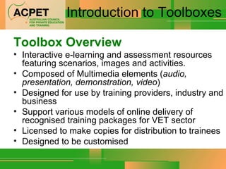 Acpet Vic Toolbox | PPT | Technology & Computing