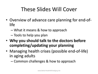Aging & Advance Care Planning | PPTX
