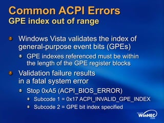 ACPI In Windows Vista | PPT