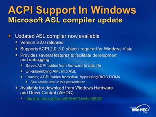 ACPI In Windows Vista | PPT