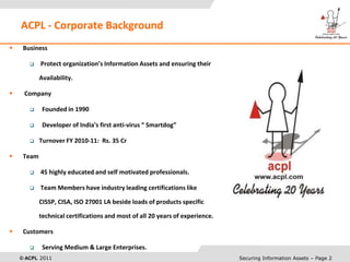 Acpl Brief profile | PPT
