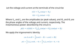 AC alternating current and power analysis | PPT
