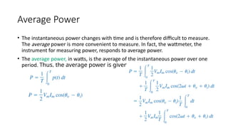 AC alternating current and power analysis | PPT