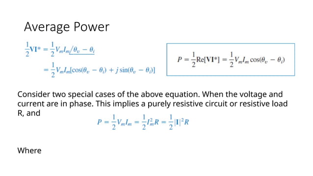 AC alternating current and power analysis | PPT