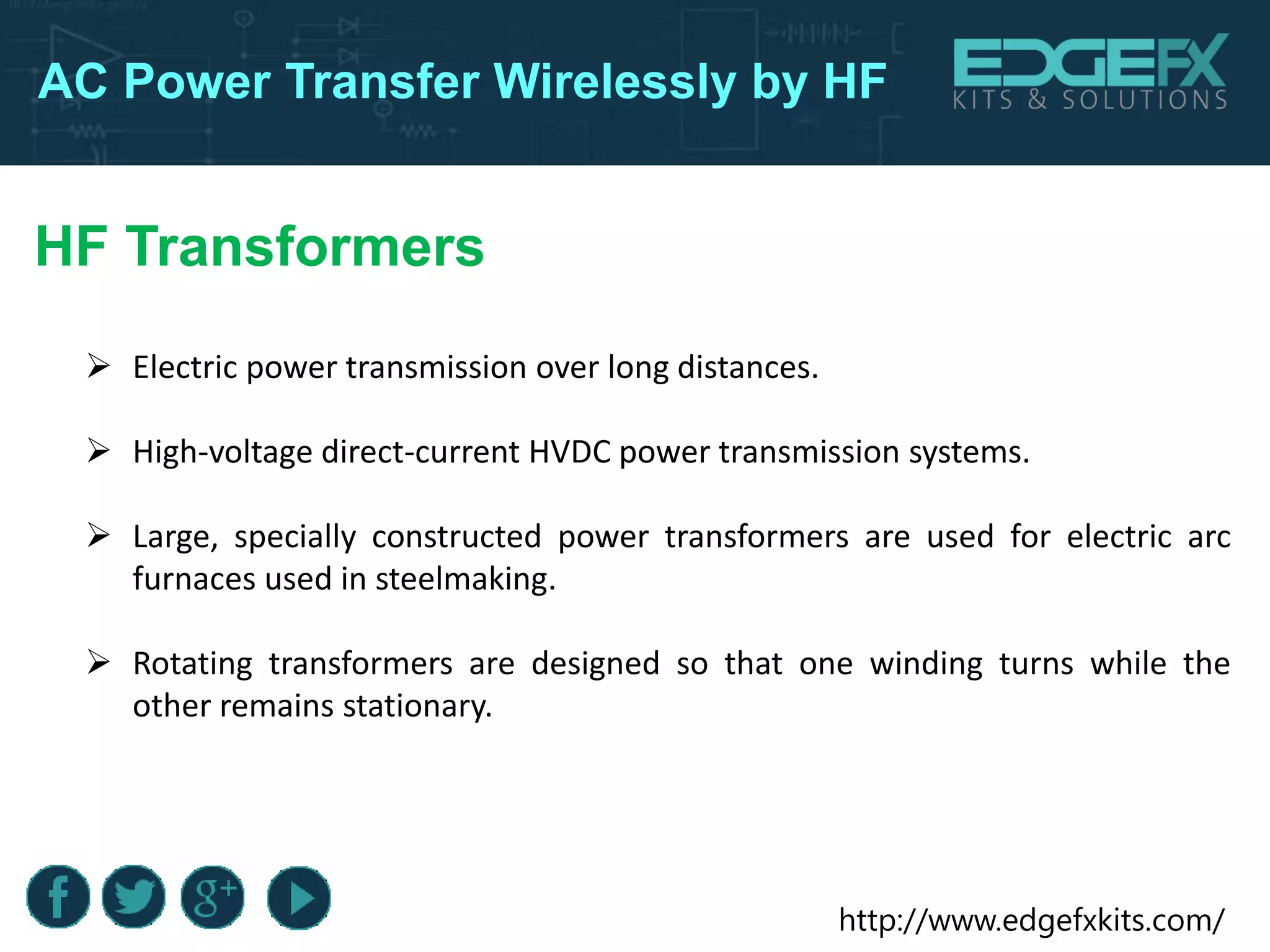 Ac power transfer wirelessly by hf | PPTX