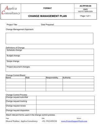 Change management plan : Ready template | PDF