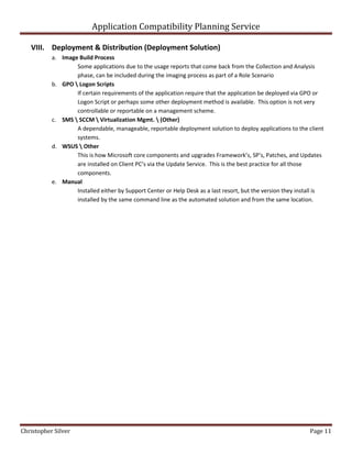 Application Compatibility Planning Service | PDF