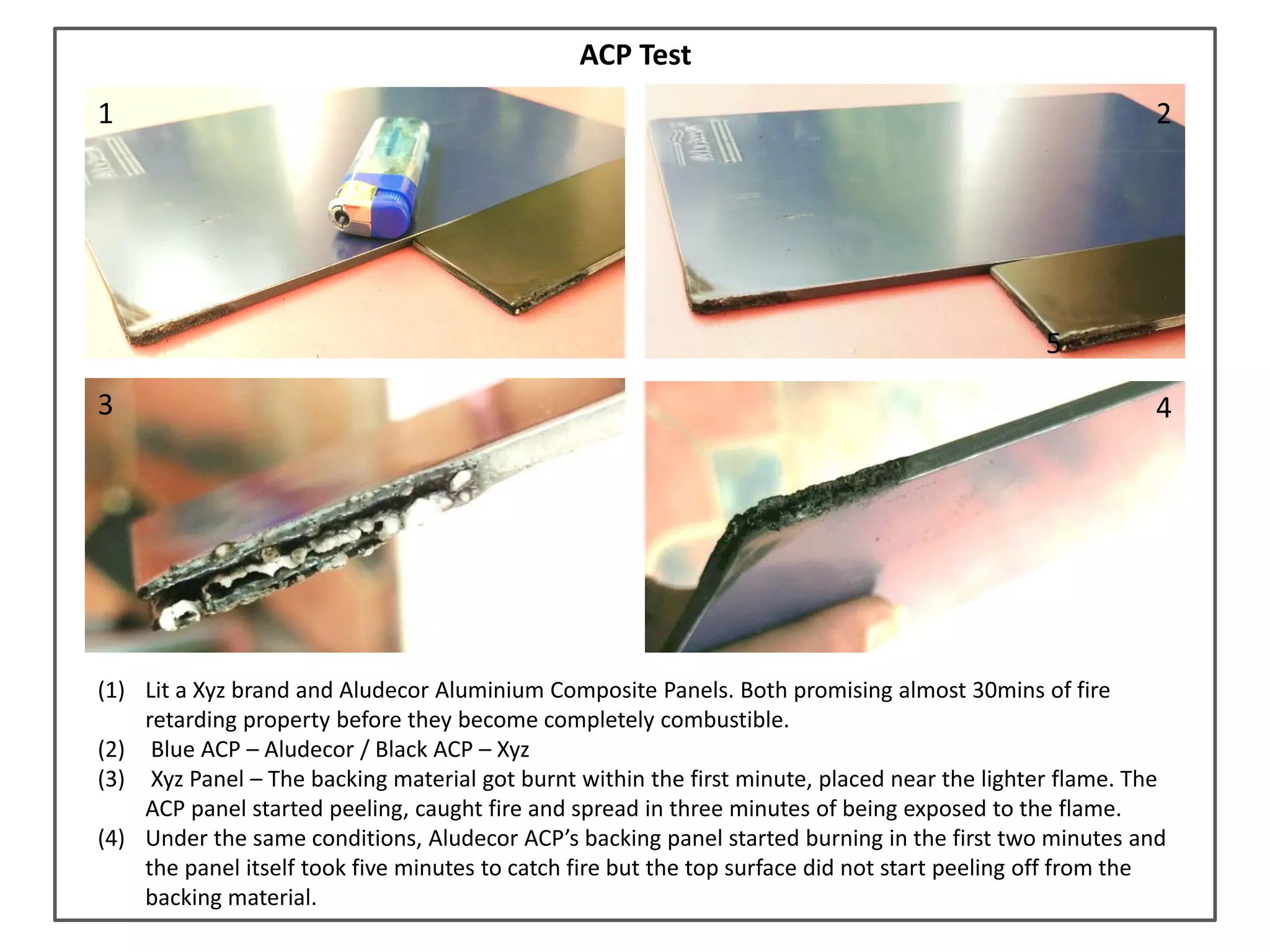ACP (Aluminium Composite Panel) Fire Test | PDF