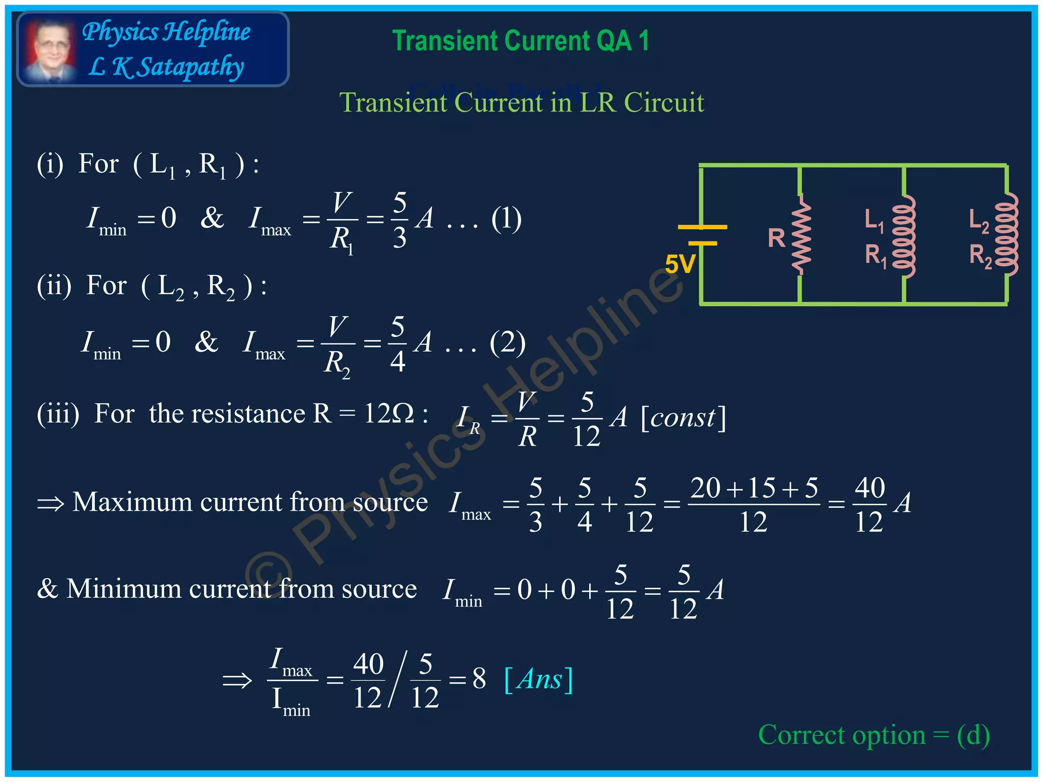Transient Current QA 1/ LR Circuit | PPT