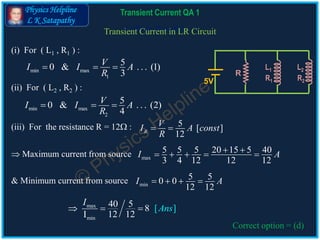 Transient Current QA 1/ LR Circuit | PPT