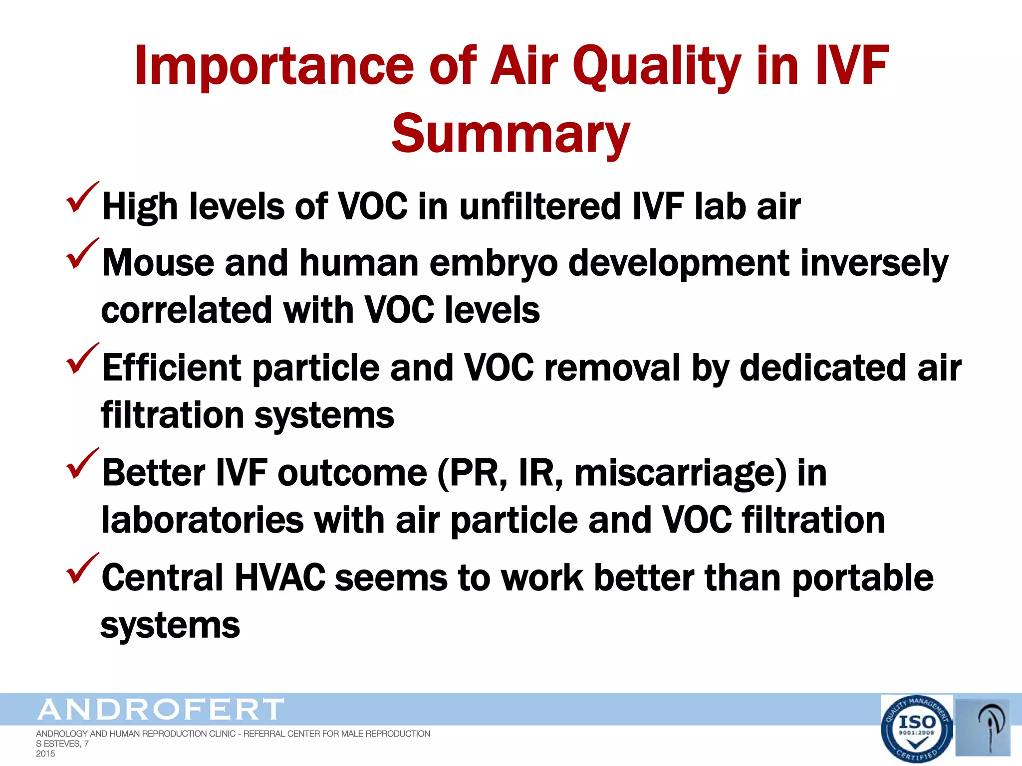 Air quality control in reproductive laboratories: How important it is ...