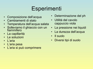 Acqua Aria Suolo | PPT | Chemistry | Science