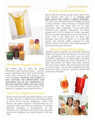 Acqualife tm juice bio flyer | PDF | Healthy Cooking and Eating | Food ...