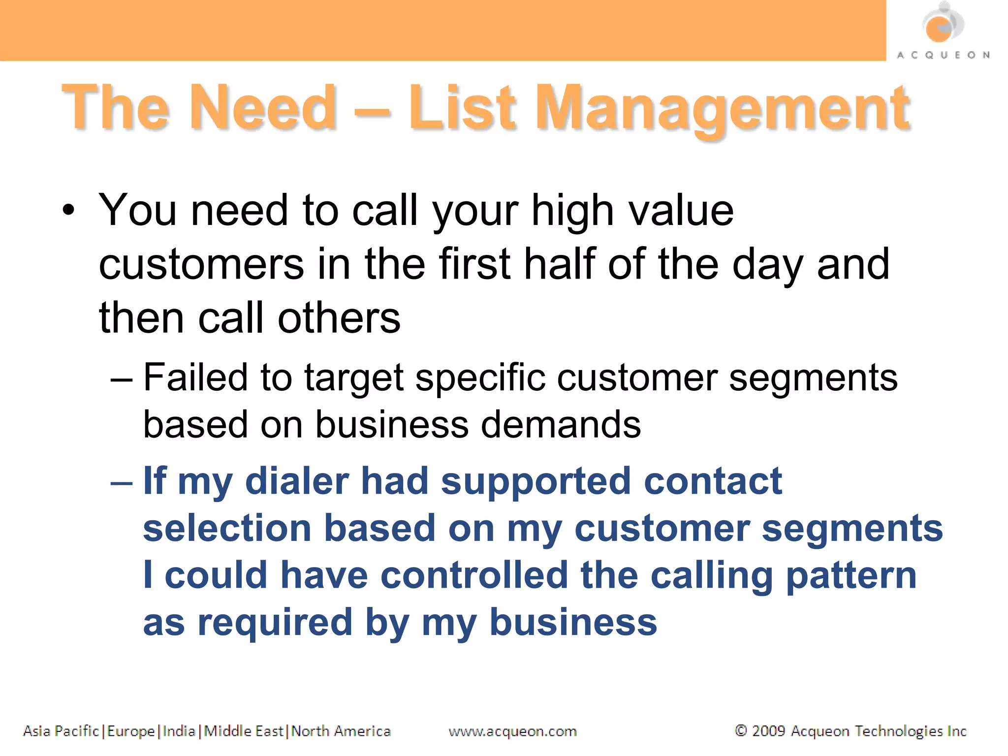 Acqueon's LCM - For Cisco Unified CCE Dialer - Presentation | PPTX