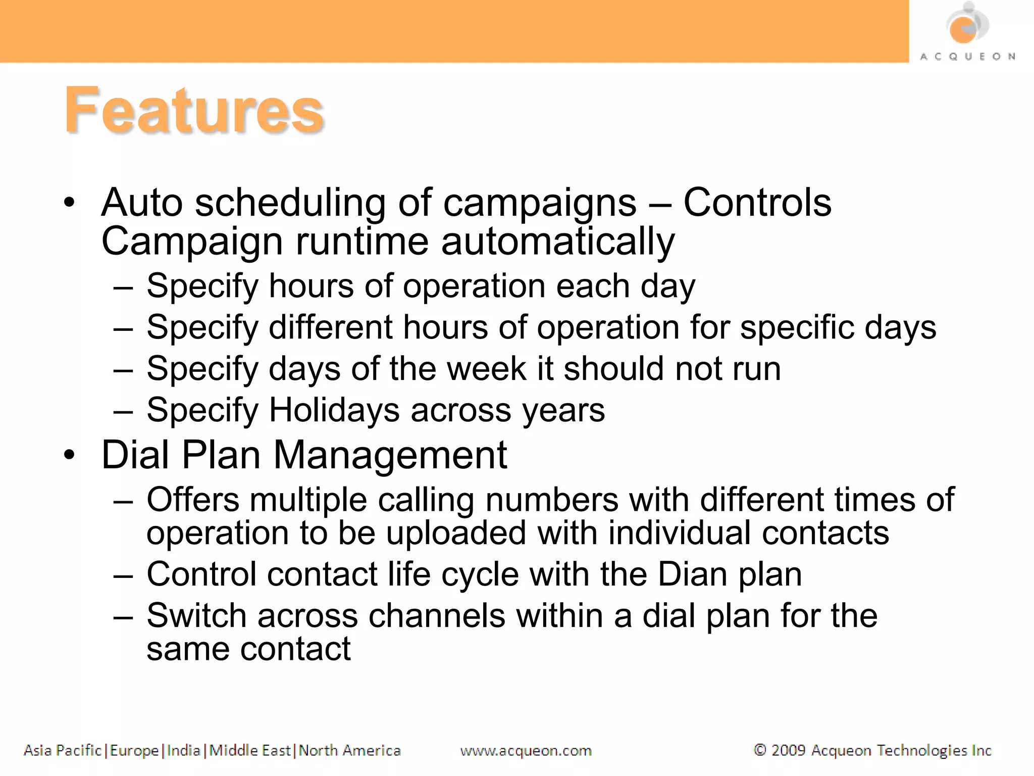 Acqueon's LCM - For Cisco Unified CCE Dialer - Presentation | PPTX