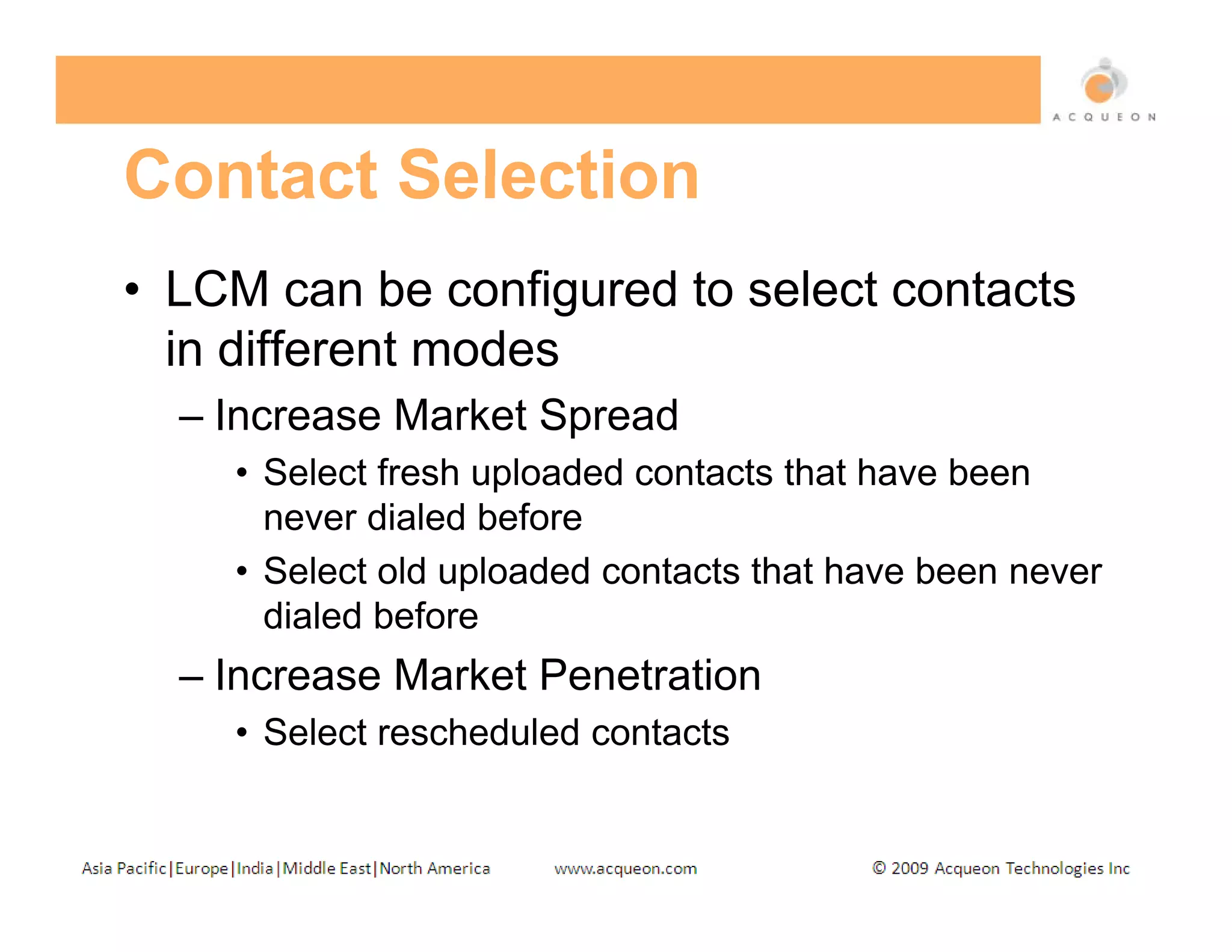 Acqueon's LCM - for Cisco Unified CCE Dialer - Presentation | PDF