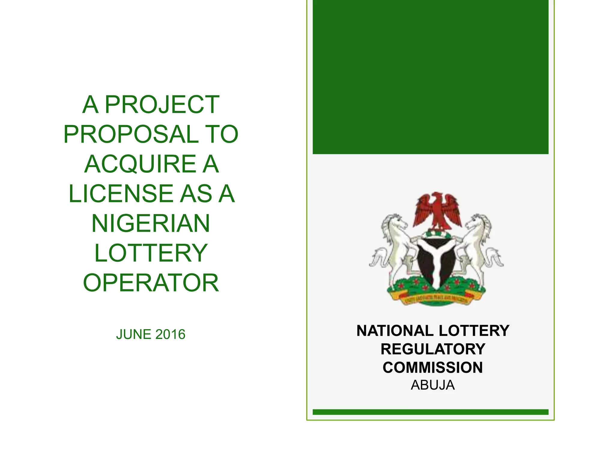 Acquire a License as a Nigerian Lottery Operator | PPTX