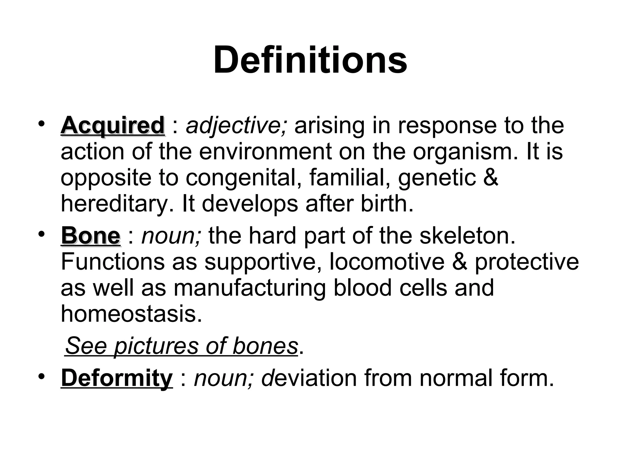 Acquired Bone Deformities | PPT