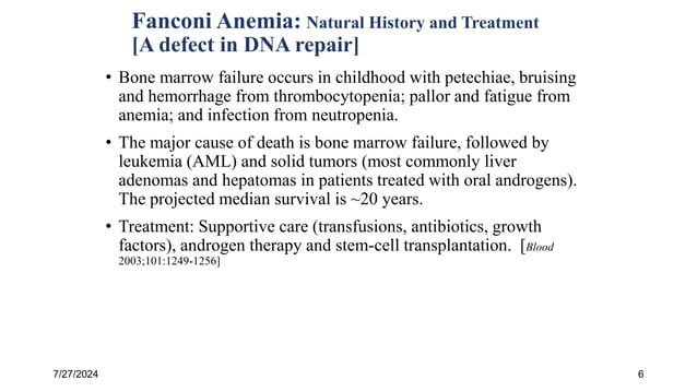 Inherited Bone Marrow Failure Syndromes.pptx | Blood Disorders ...