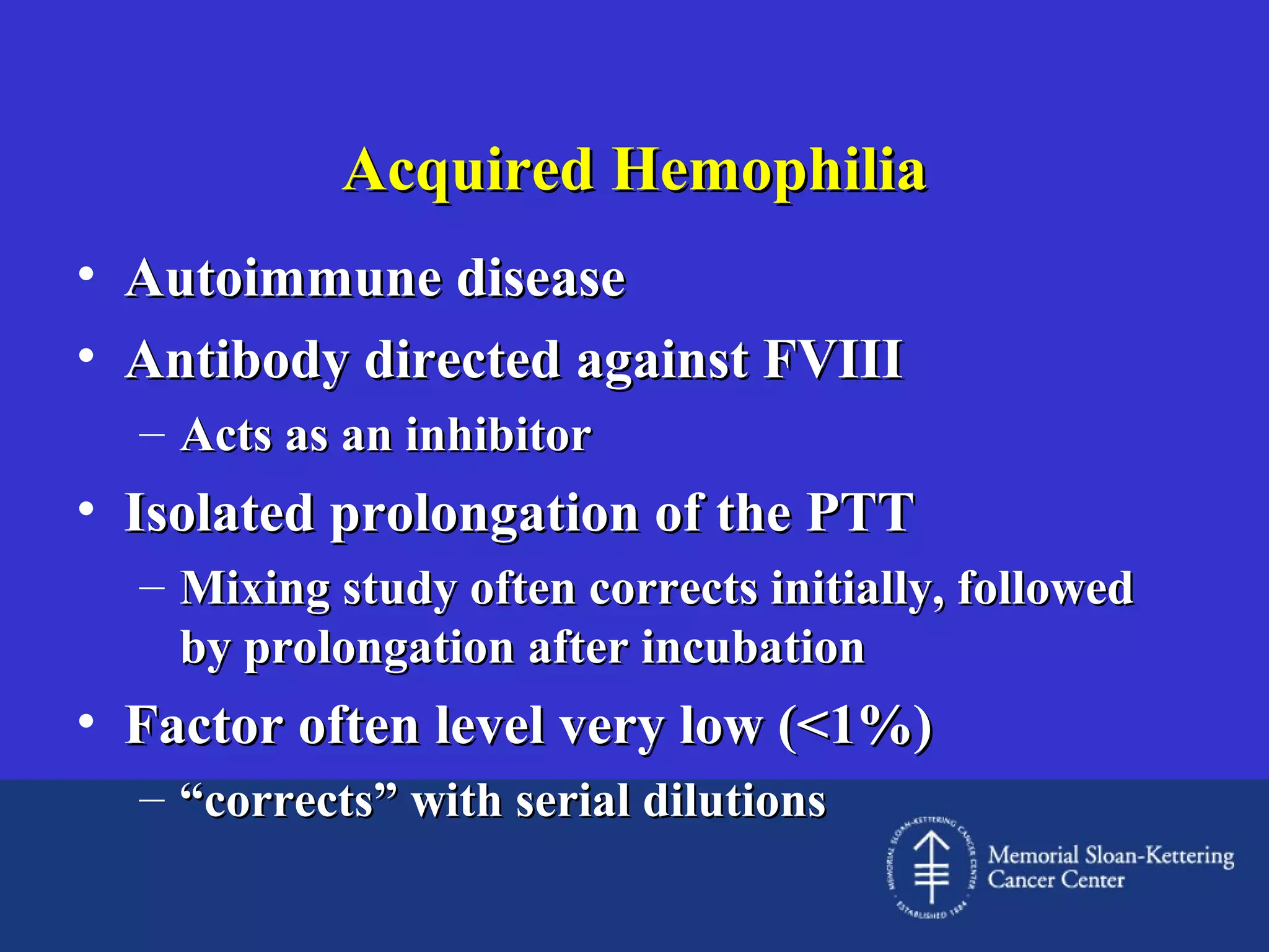Acquired bleeding disorders | PPT