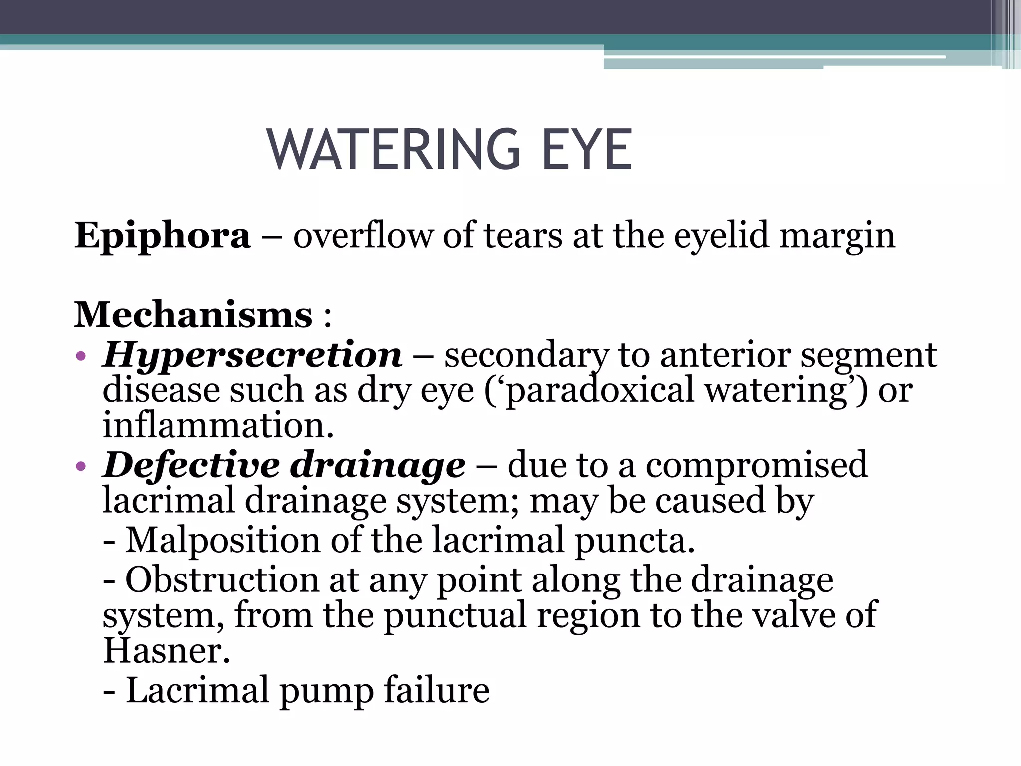 Acquired diseases of lacrimal drainage and management | PPTX