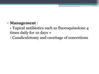 Acquired diseases of lacrimal drainage and management | PPTX
