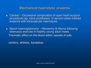 Acquired haemolytic anaemia | PPTX