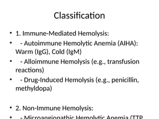 Simple points on hemolytic anemia, introduction and hereditary type | PPTX