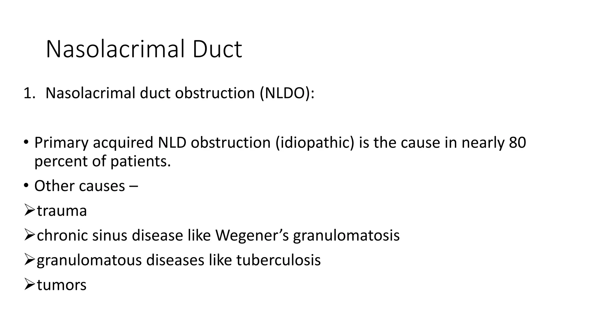 Acquired lacrimal disorders, DCR, DCT | PPTX