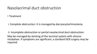 Acquired lacrimal disorders, DCR, DCT | PPTX