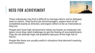 Acquired need theory.pptx of motivationin | PPT