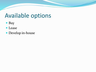 Acquiring it applications : available options | PPTX
