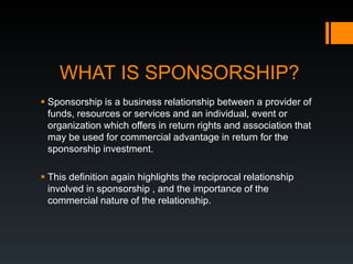 Acquiring Sponsorship & Endorsements by Tasha - Gaye Davis | PPT