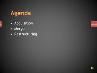 Acquisition and restructuring strategies - Yolanda Williams | PPTX